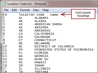 Preloading an Input Table