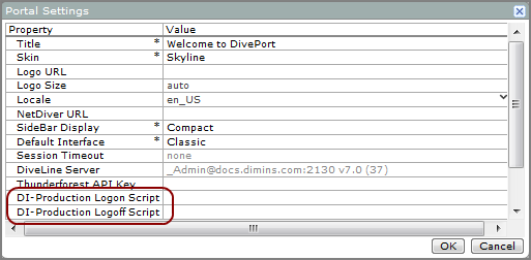 Configuring DivePort to Run Production Scripts
