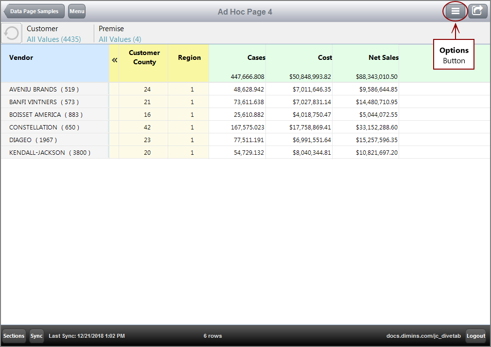 Editing Dimensions and Columns