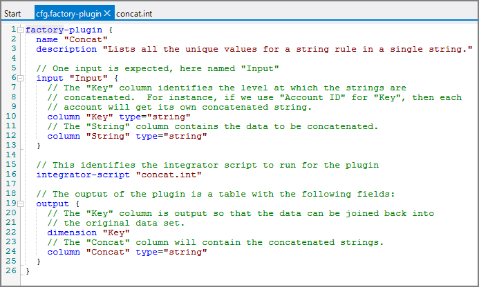 Factory Plugin Configuration File Overview