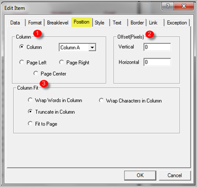 About the Position Tab