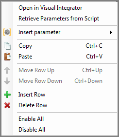 Production Context Menus