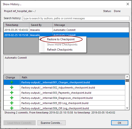 Viewing History and Restoring Files
