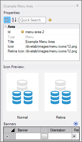 Creating a Menu Area