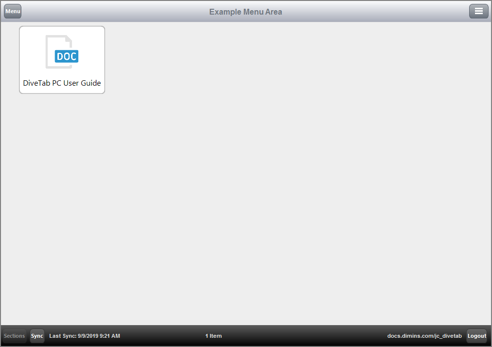 Creating a Menu Area