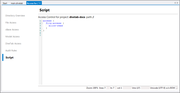 Restricting Buttons in DiveTab