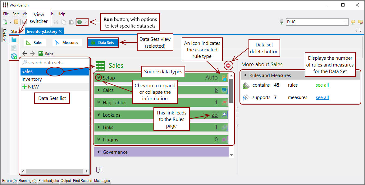 About the Measure Factory Editor Interface
